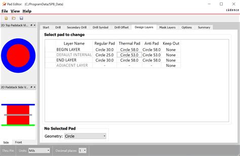 Creating A Custom Padstack In Cadence Embedded Systems Design Resources