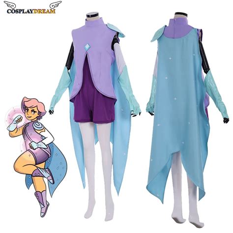 Glimmer Cosplay She Ra Glimmer Battle Suit Jumpsuit Jacket And Cape