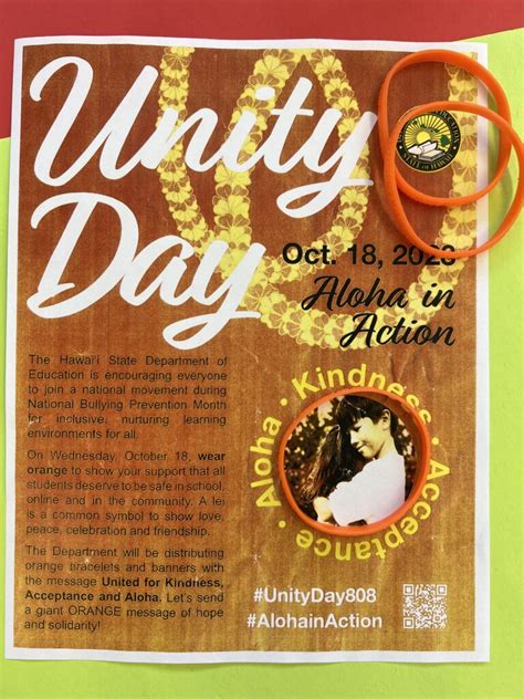 Unity Day October 18 2023 Aloha In Action Pauoa Elementary School