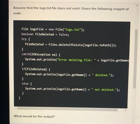 Solved Assume That The Logstxt File Does Not Exist Given