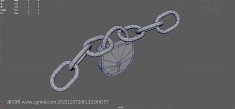 生锈的铁链铁锁3dmaya模型已塌陷其他模型下载 摩尔网cgmol