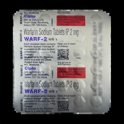 Warf 2mg Tablet 30s Price Uses Side Effects And Substitutes Medkart