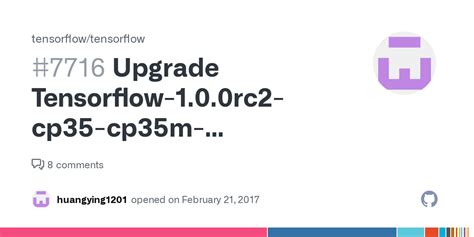 Upgrade Tensorflow Rc Cp Cp M Win Amd Whl On Windows And Get Warning Issue