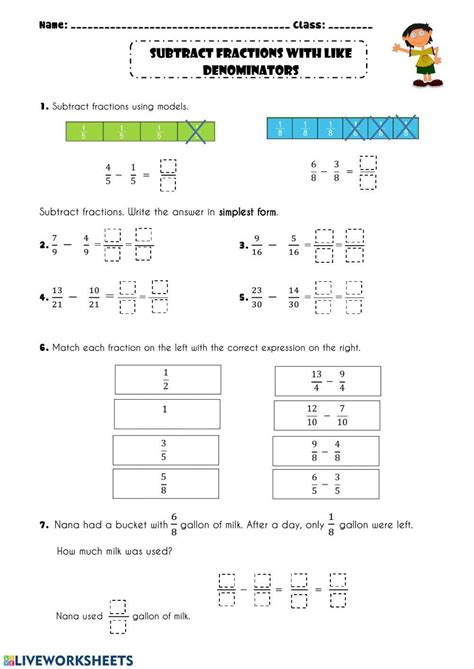 Adding Fractions With Unlike Denominators Practice Activities For Worksheets Library