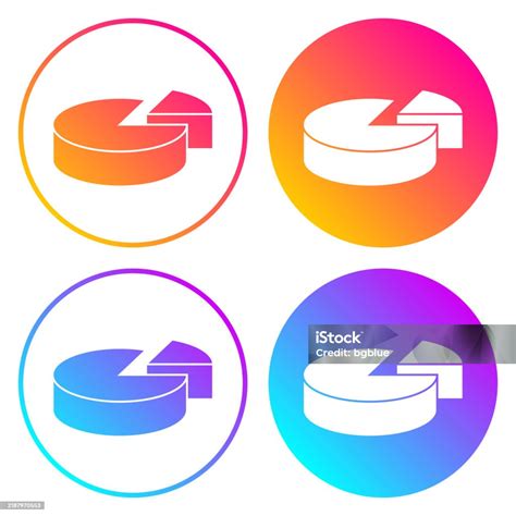 Pie Chart Round Icons With Color Gradients Stock Illustration