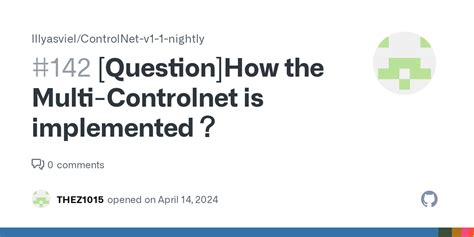 Question How The Multi Controlnet Is Implemented Issue Lllyasviel ControlNet V