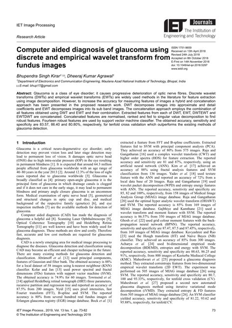 Computer Aided Diagnosis Of Glaucoma Using Discrete And Empirical Wavelet Transform From Fundus
