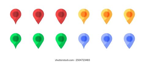 Position Point Icons Collection Flat Style Stock Vector Royalty Free