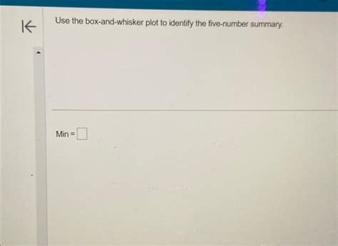 Solved Use The Box And Whisker Plot To Identify The Chegg