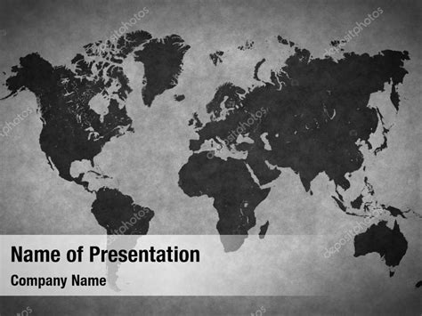 Gray World Map PowerPoint Template Gray World Map PowerPoint Background