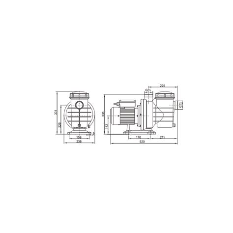 Pyd Pool 75m Bomba De Piscina 075cv 550w 22000lh Altura Máxima 15m