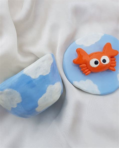 Crab Cloud Clay Jar Ceramics Ideas Pottery Diy Pottery Painting