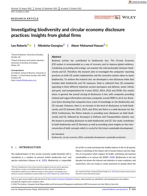 Corp Soc Responsibility Env 2022 Roberts Investigating