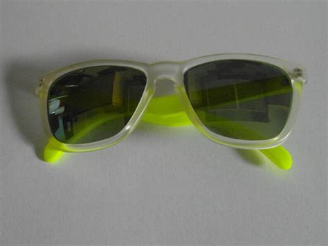 Vintage Translucent Smoky And Fluorescent Yellow Keyhole Yellow Mirror