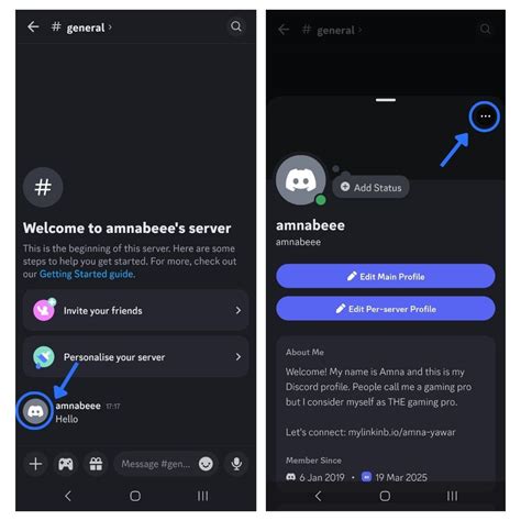 How to find and share your Discord profile link on mobile?