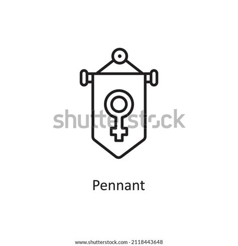 Pennant Vector Outline Icon Design Illustration Stock Vector Royalty
