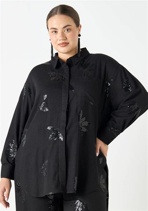 Buy Womens Plus Size Ulla Popken Regular Fit Embellished High Low