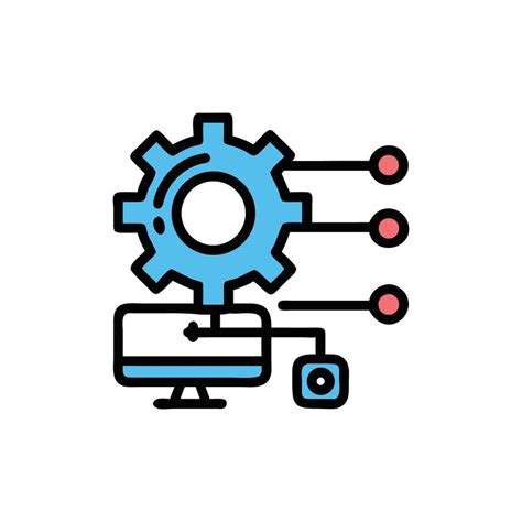 minimalist process illustration featuring a gear and three circles