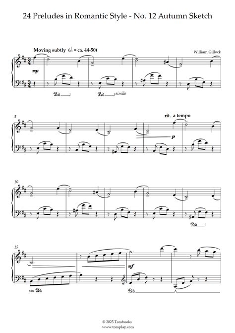 24 Preludes In Romantic Style No 12 Autumn Sketch Gillock Piano