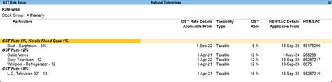 How To Manage HSN Codes SAC And Tax Rates In TallyPrime TallyHelp