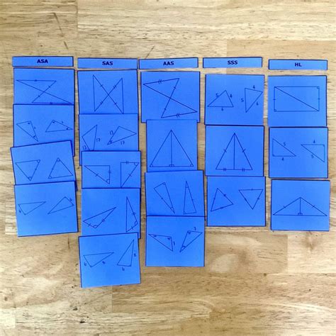 triangle congruence card sort sss sas asa aas hl sorting cards