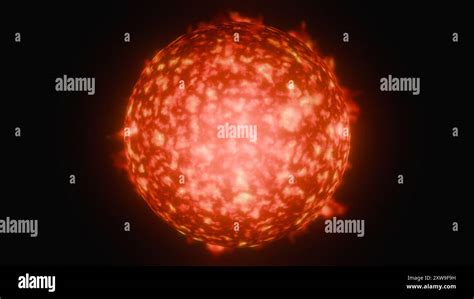 Sun With Solar Flares Star With Coronal Mass Ejections 3d Rendering