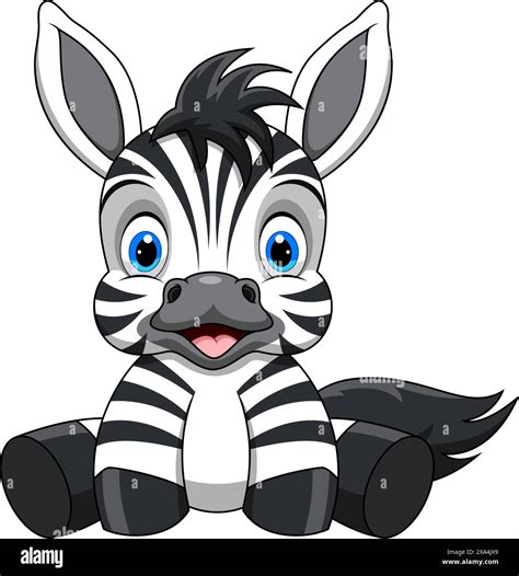 Happy Zebra Cartoon Isolated On White Background Stock Vector Image