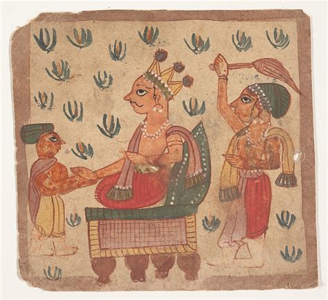 Indian King On Throne Painting