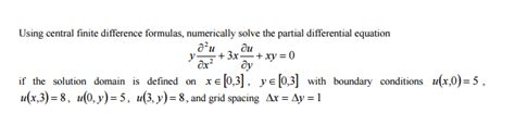 Solved Using Central Finite Difference Formulas Numerically Chegg