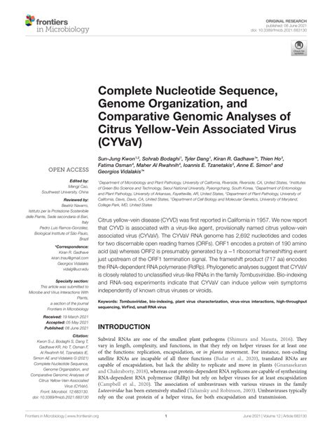 Pdf Complete Nucleotide Sequence Genome Organization And Comparative Genomic Analyses Of