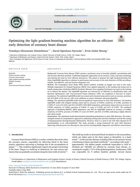 Pdf Optimizing The Light Gradient Boosting Machine Algorithm For An