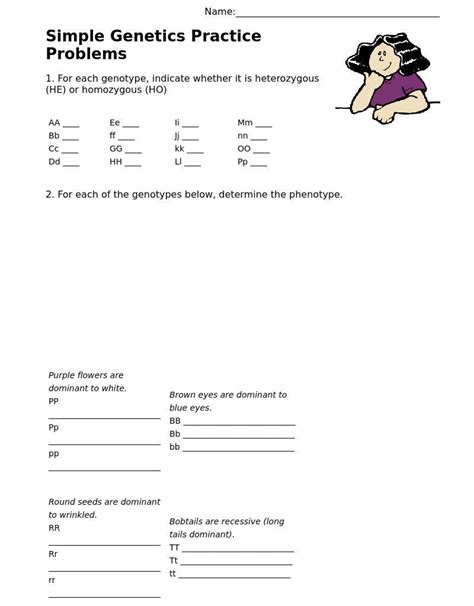 Genetics Worksheet Middle School Proworksheet