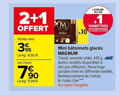 Promo Mini Bâtonnets Glacés Magnum chez Carrefour Market iCatalogue fr