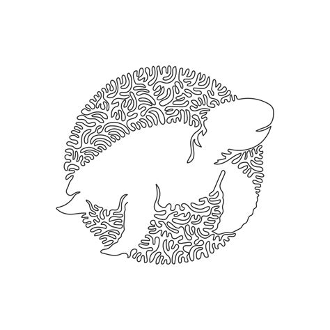 Continuous One Curve Line Drawing Of Funny Turtle Abstract Art In