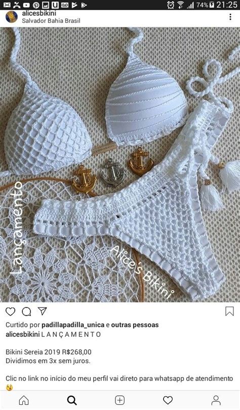 Pin de Marlheny Acuña Flores em A Grocet Biquini de crochet padrão