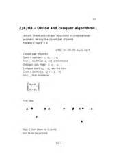 Divide And Conquer Algorithms In Computational Geometry Finding The Closest Pair Of Points