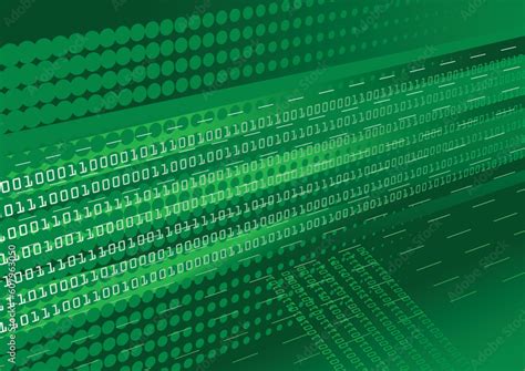 Dark Green Binary Code Abstract Background With Halftone Effect Available In Vector Format