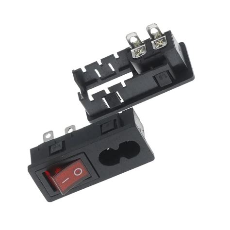 1pcs Pure Copper Ac Power Socket Weldable Socket With Switch 2 Hole 3