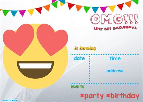 Lovely A Free Printable Emoji Birthday Invites Templates Modern