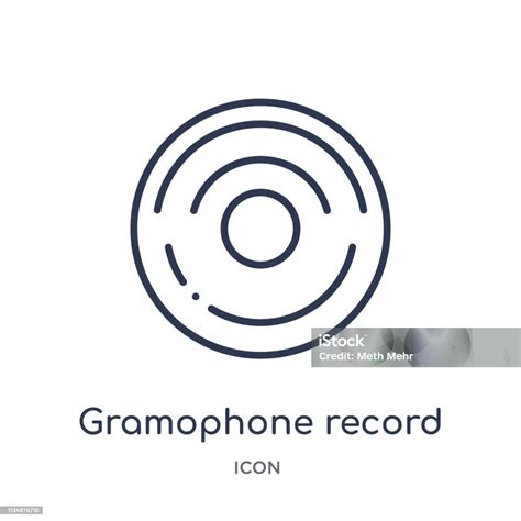 從音樂大綱集合的留聲機唱片圖示在白色背景上隔離的細線留聲機記錄圖示向量圖形及更多俱樂部唱片騎師圖片 俱樂部唱片騎師 原聲帶 唱片