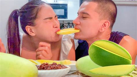 Green Mango With Bagoong Asmr Mukbang Youtube