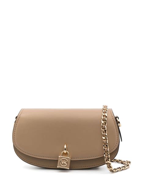 Michael Michael Kors Mila Leather Crossbody Bag In Nude Modesens