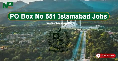 Public Sector Organization Islamabad Jobs 2025 Po Box No 551 Notify