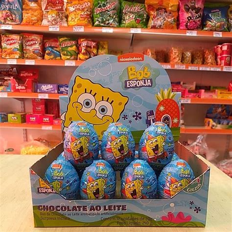 Bob Esponja De Chocolate Wafer Sabor Chocolate E Baunilha Orquídea