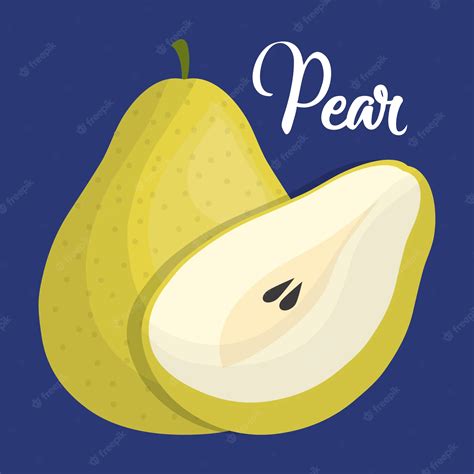 Icono De Fruta De Pera Sobre Fondo Azul Vector Premium