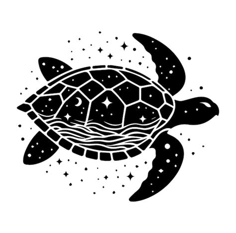Silueta De Tortuga Marina Vectorial Libre Vector Premium