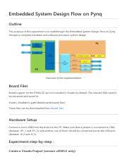 Embedded System Design Flow On Pynq A Step By Step Guide For Course Hero