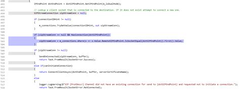 SIPTCPChannel TCP Transfer Fails If The Server Was Not Available At The Time Of First Use