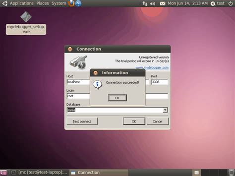 working under linux debugger for mysql mariadb