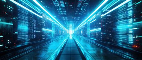 Digital Tunnel In Cyberspace Or Futuristic Corridor Abstract Texture Background Perspective